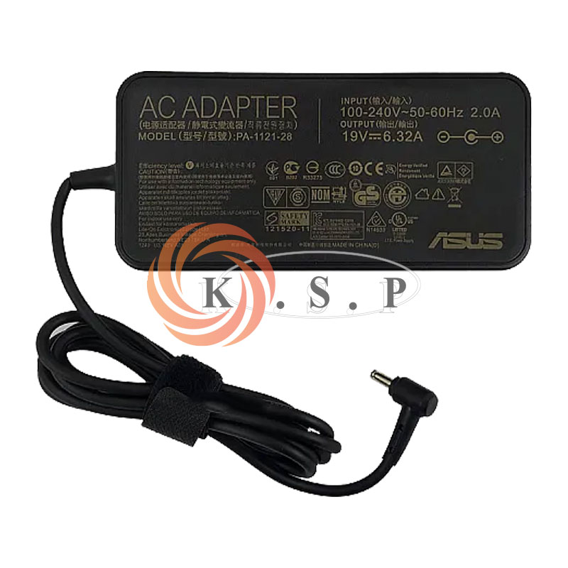 آداپتور لپ تاپ ایسوس Adaptor Asus 19V 6.32A Slim سوزن دار (6.0X3.7)